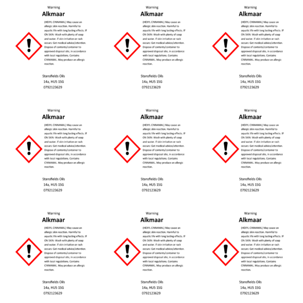 CLP Labels Archives - Stansfield's Fragrance Oils Ltd